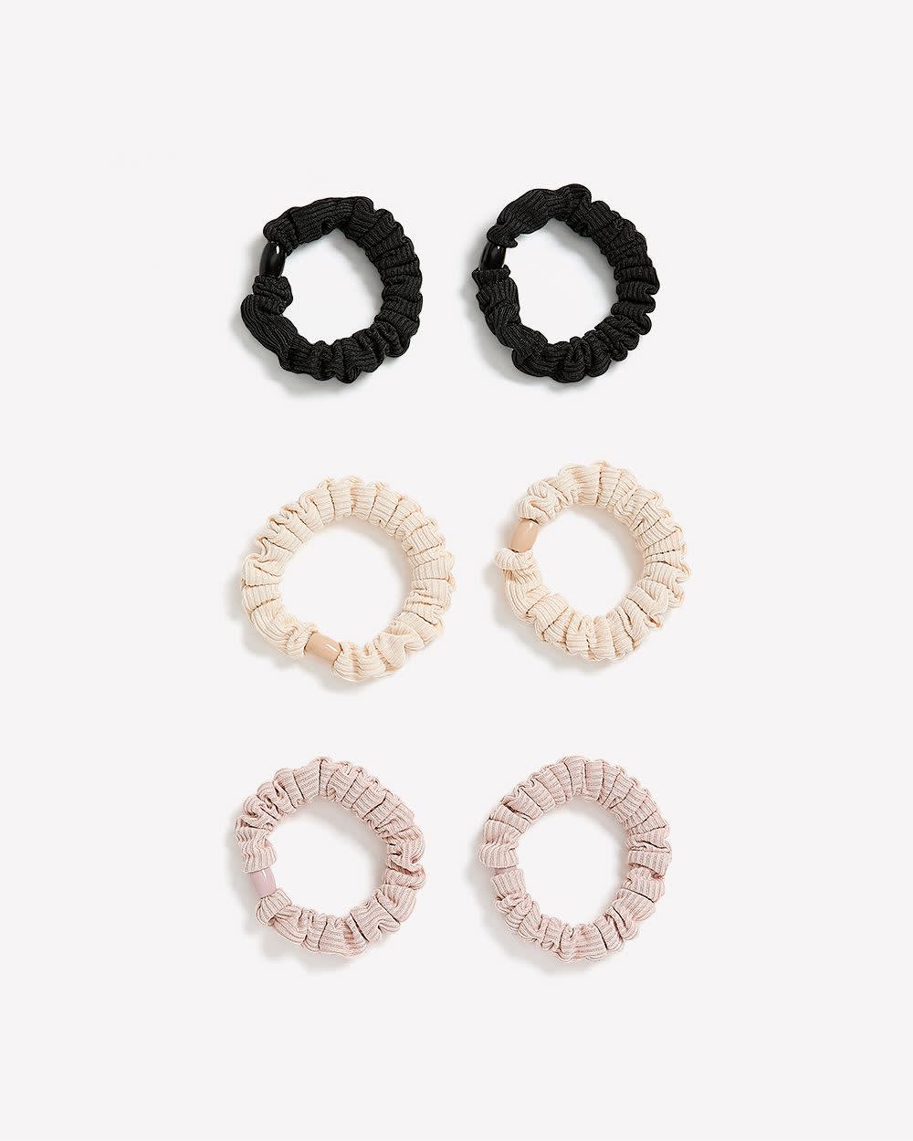 Mini Hair Scrunchies Set, Neutral Tones, 6-Pack Hair Ties – Penningtons