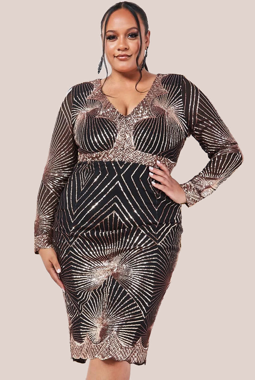 Goddiva - Robe mi-longue à ourlet festonné et motif étoile - Penningtons