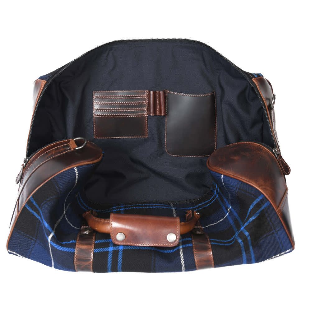 Aaron Leather Goods-Quasar Tweed Leather Duffle Bag - Penningtons