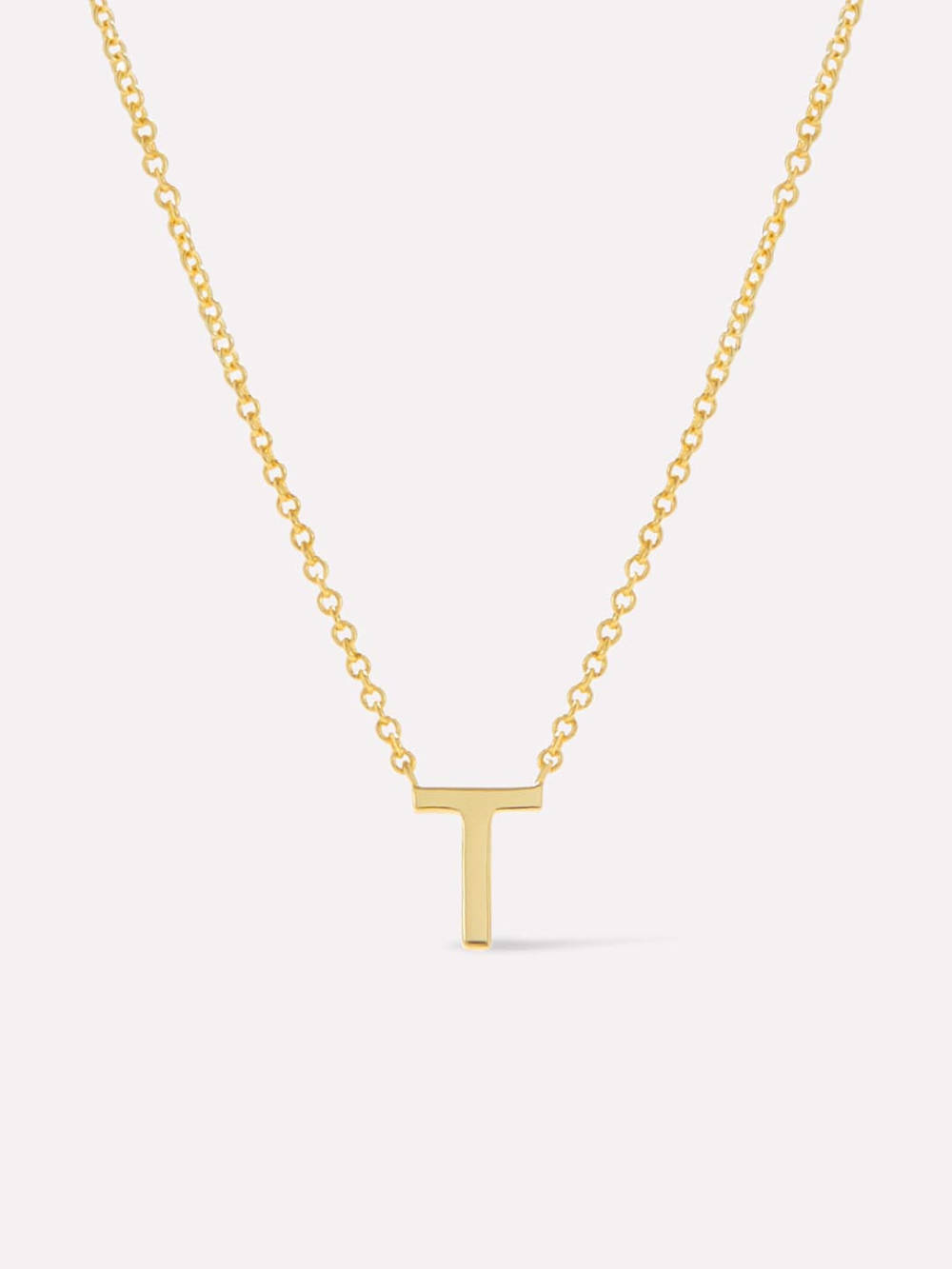 Gold Initial Necklace - Letter Necklace - T - Penningtons