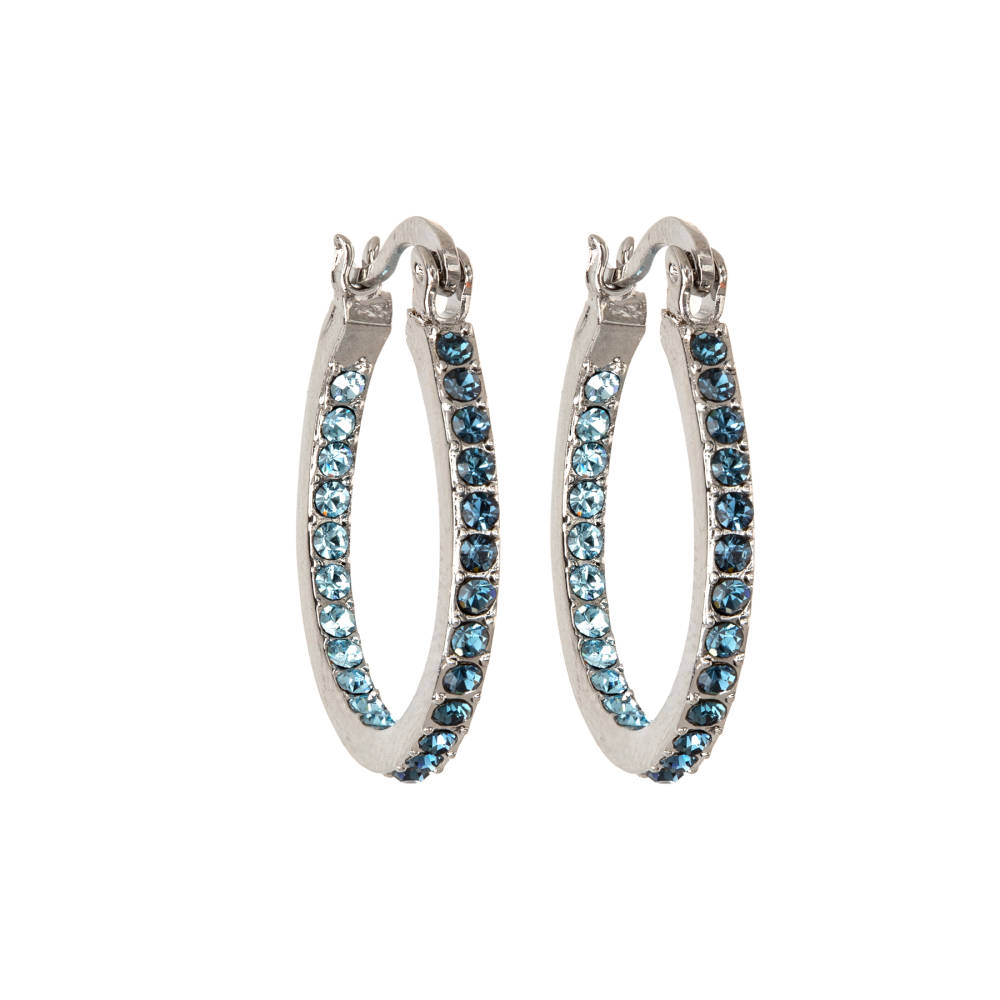 Two Tone Blue Mix Dual Sided Hoops made with Quality Austrian Crystals ...