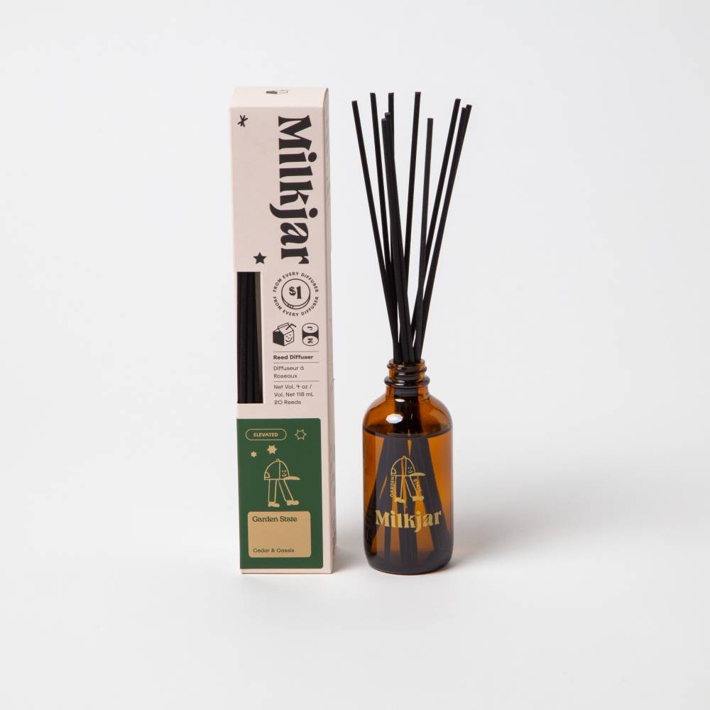 Milk Jar Garden State Reed Diffuser | Cedar & Cassis 4oz - Penningtons