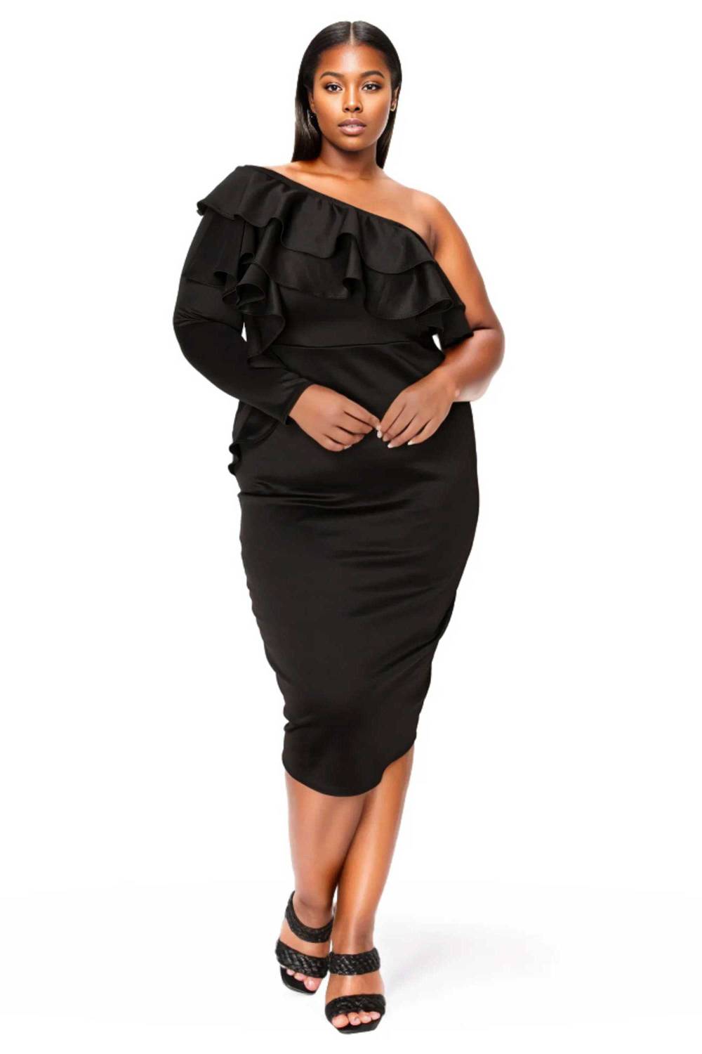 Robe moulante à volants Val - L I V D - Penningtons