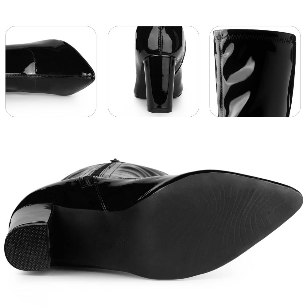 Allegra K - Bottes GoGo hautes en cuir verni - Penningtons