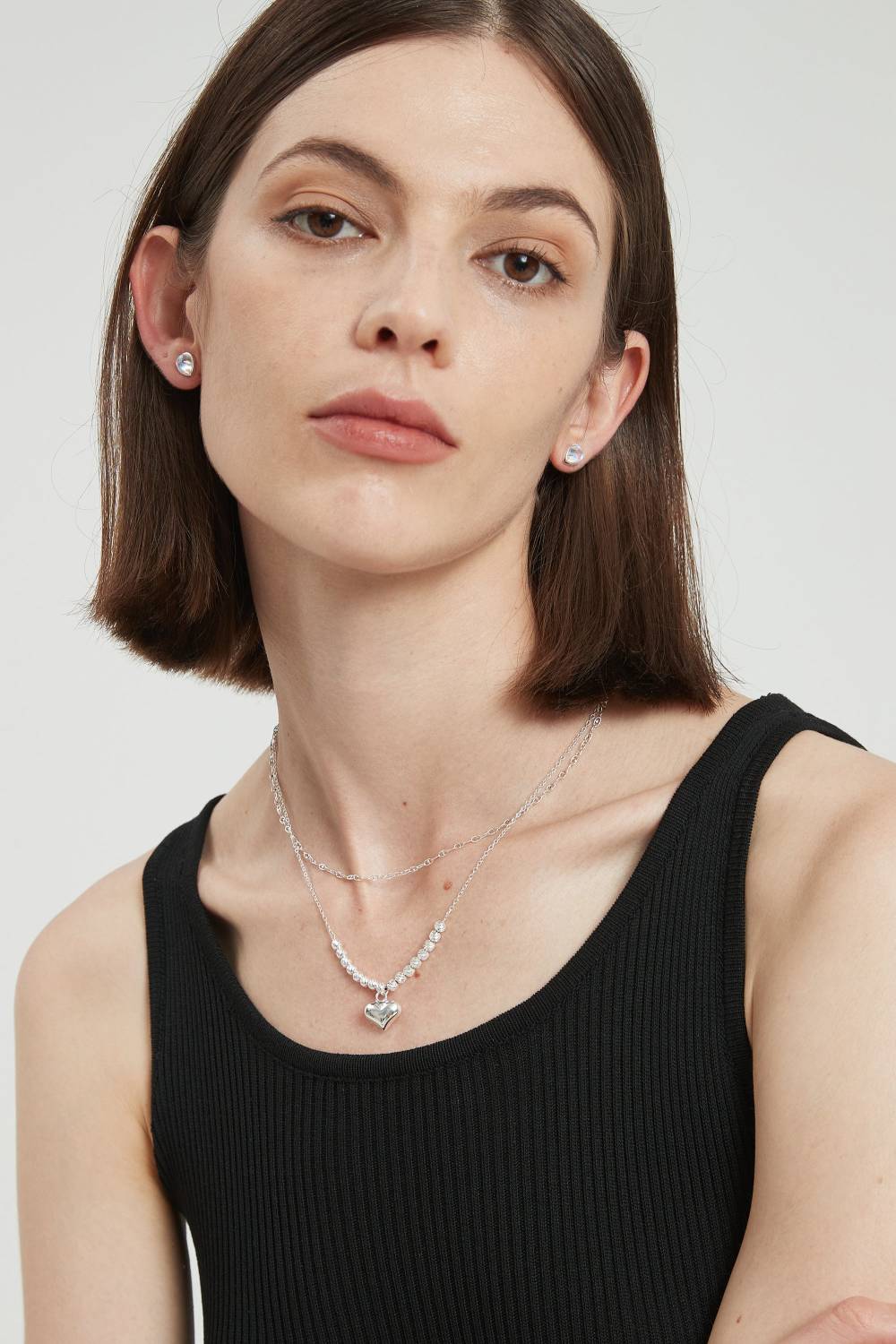 Classicharms-Sterling Silver Puffed Mariner Anchor Chain Choker ...