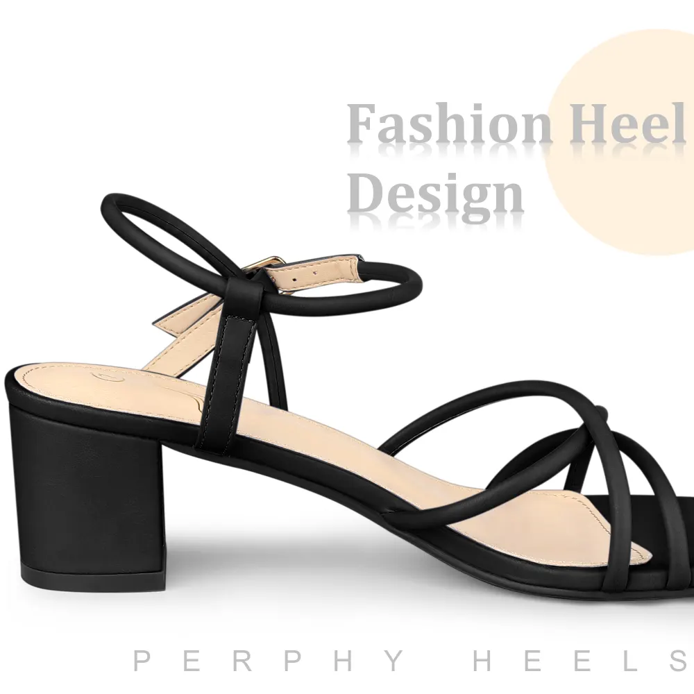 Allegra K - Strappy Open Toe Slingback Low Heel Sandals - Penningtons