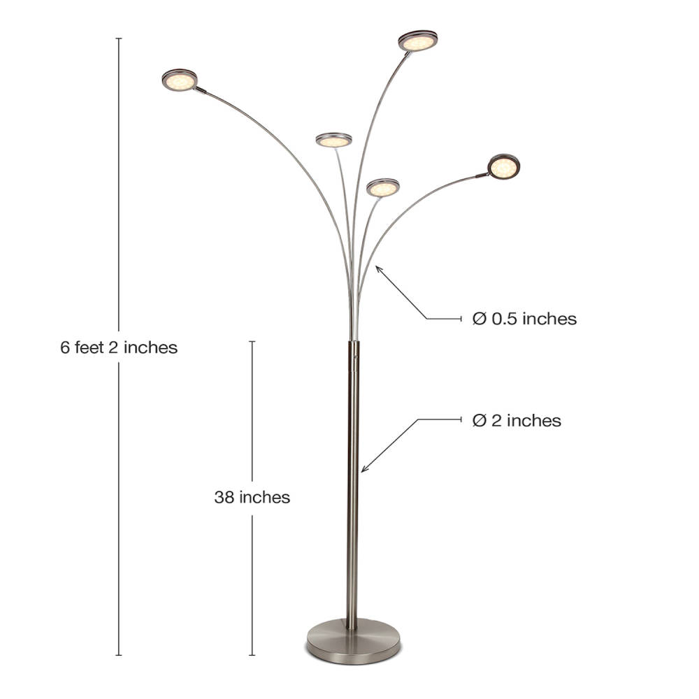 Orion Led Tree Floor Lamp With 5 Adjustable Arc Arms - Penningtons