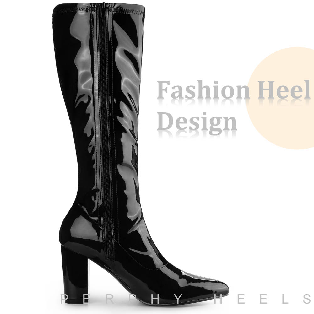 Allegra K - Bottes GoGo hautes en cuir verni - Penningtons