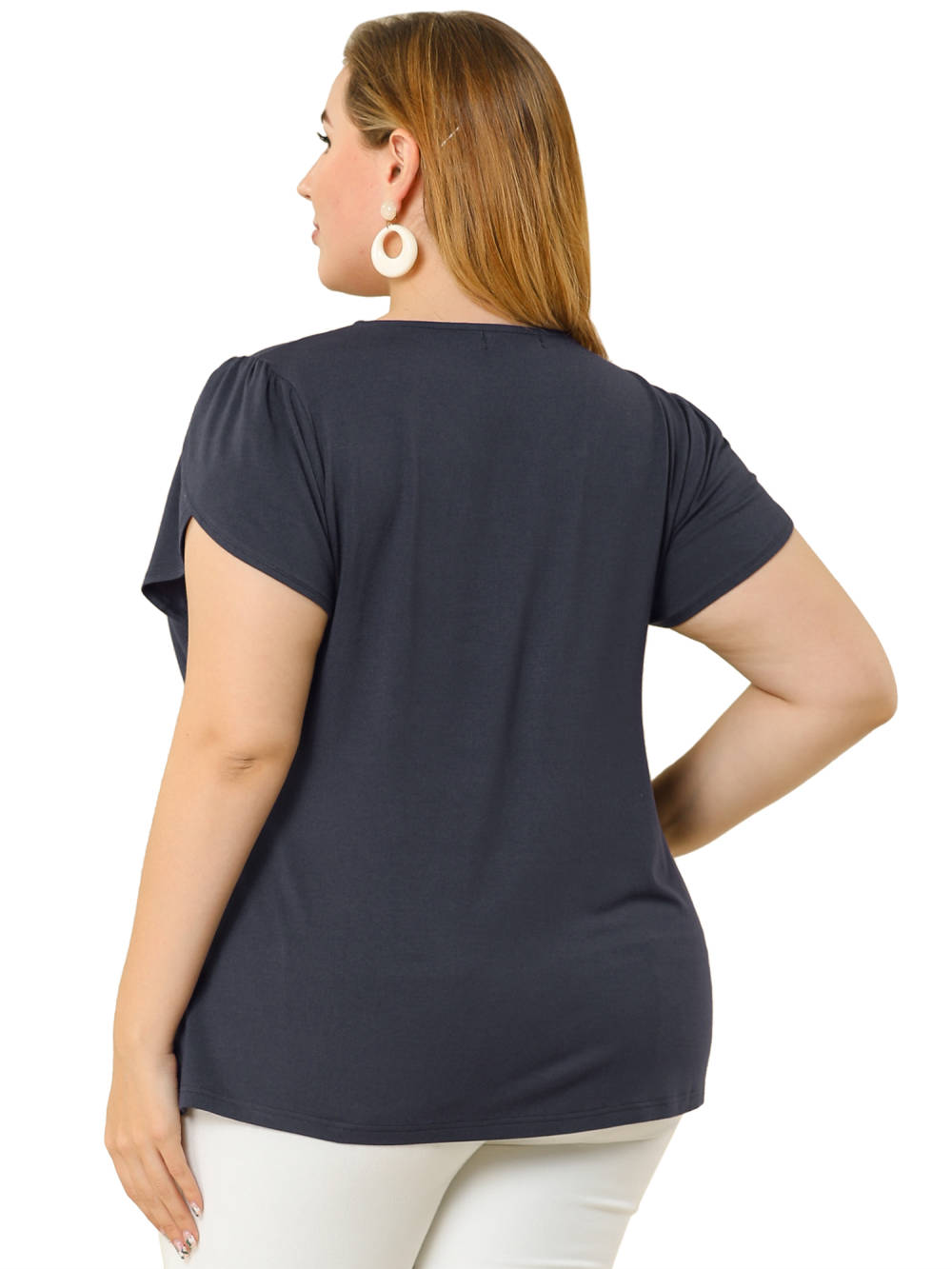 Agnes Orinda - Button Front Summer Tulip Sleeve Blouses - Penningtons