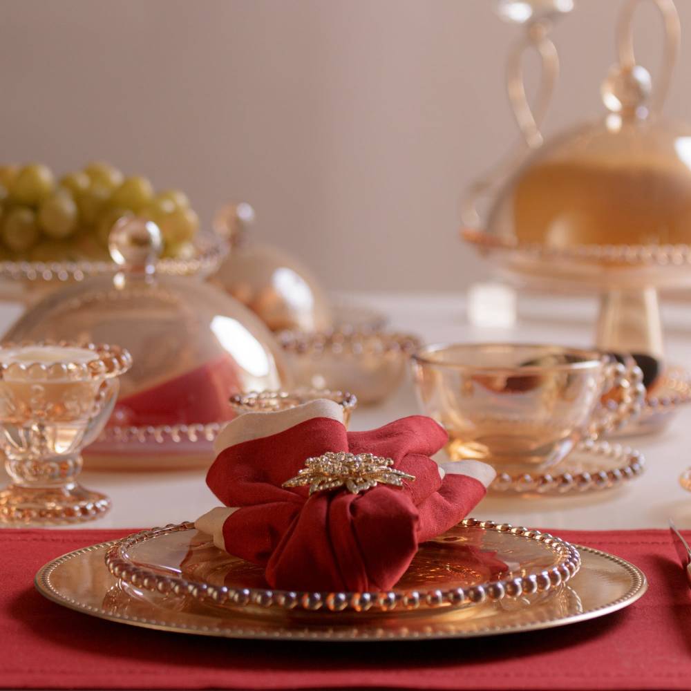 Pearl Collection Amber Crystal Dinner Plate 28cm Set of 4 - Penningtons