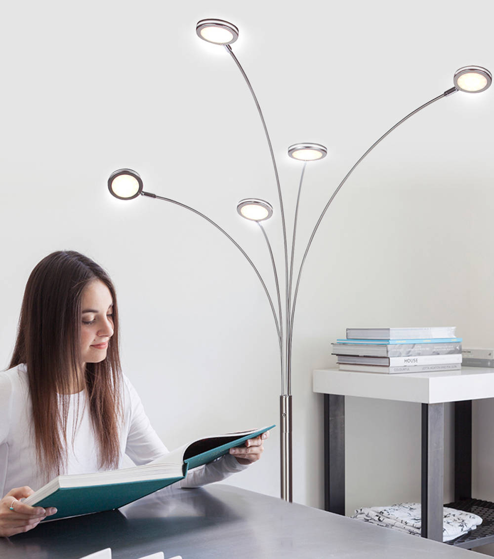 Orion Led Tree Floor Lamp With 5 Adjustable Arc Arms - Penningtons