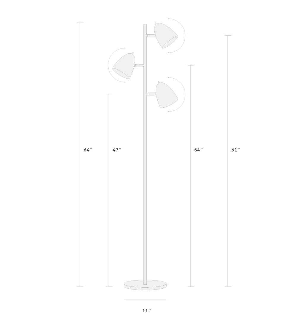 Jacob Led Tree Floor Lamp With Adjustable Head - Penningtons