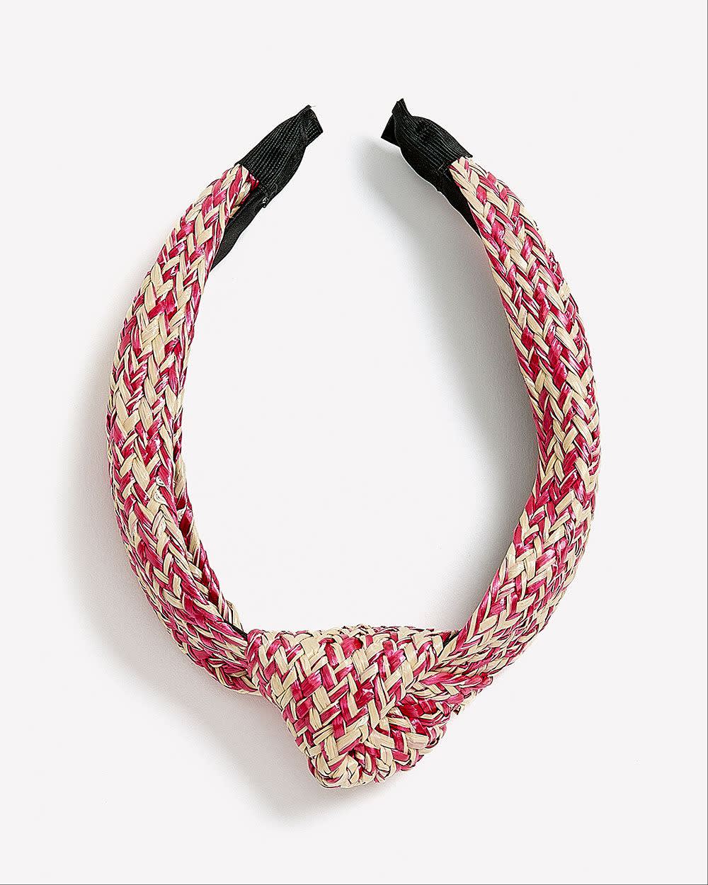 Two-Tone Knotted Straw Headband | Penningtons
