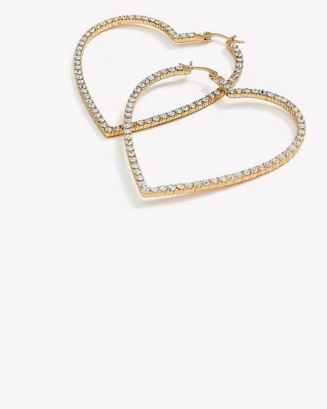 Glittery Heart Shape Hoop Earrings | Penningtons