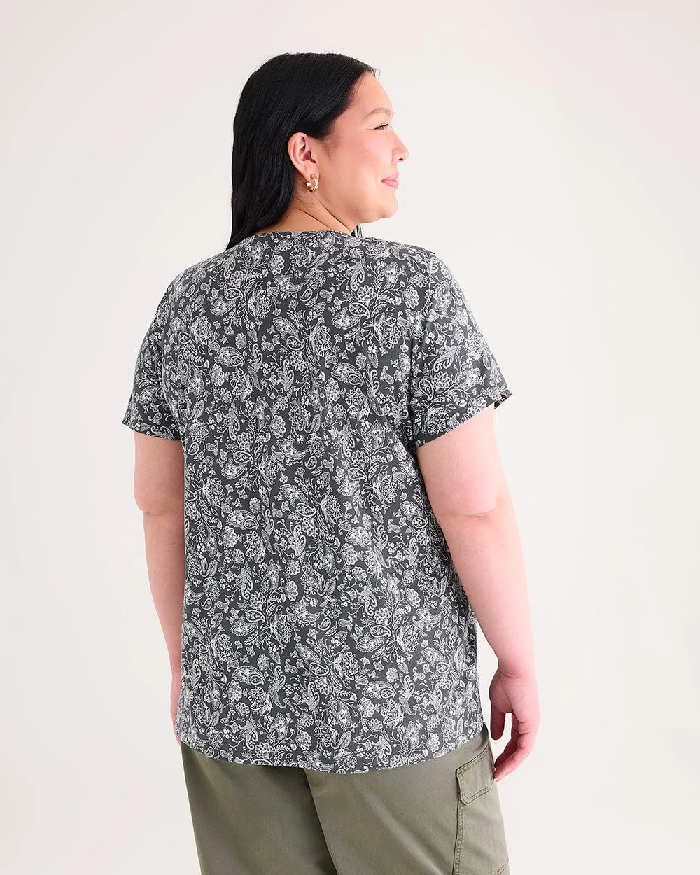 Knit Top with Crochet Lace Insert | Penningtons