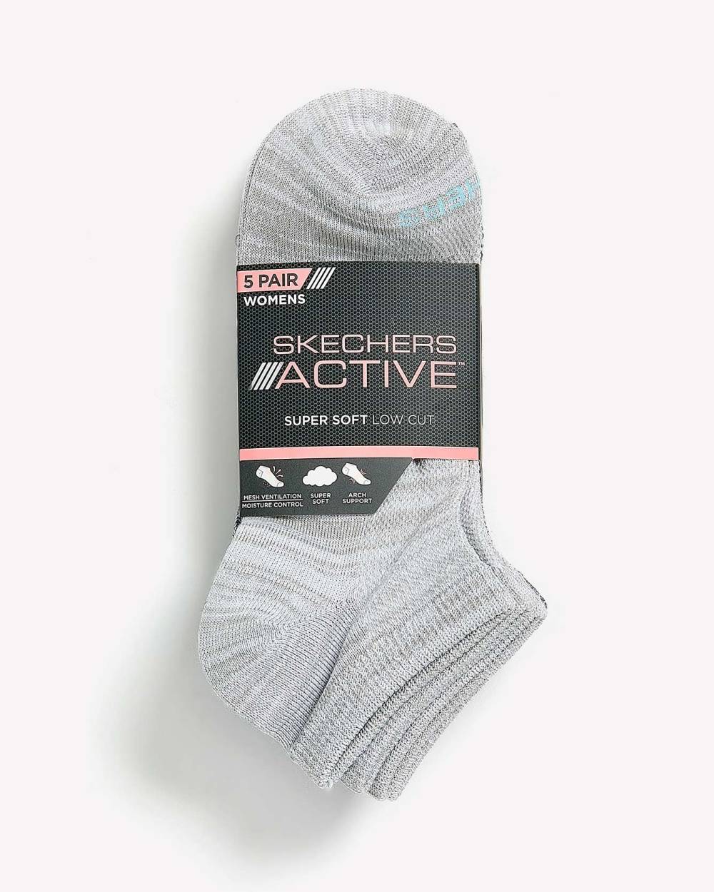 Low-Cut Super Soft Socks, Set of 5 - Skechers | Penningtons