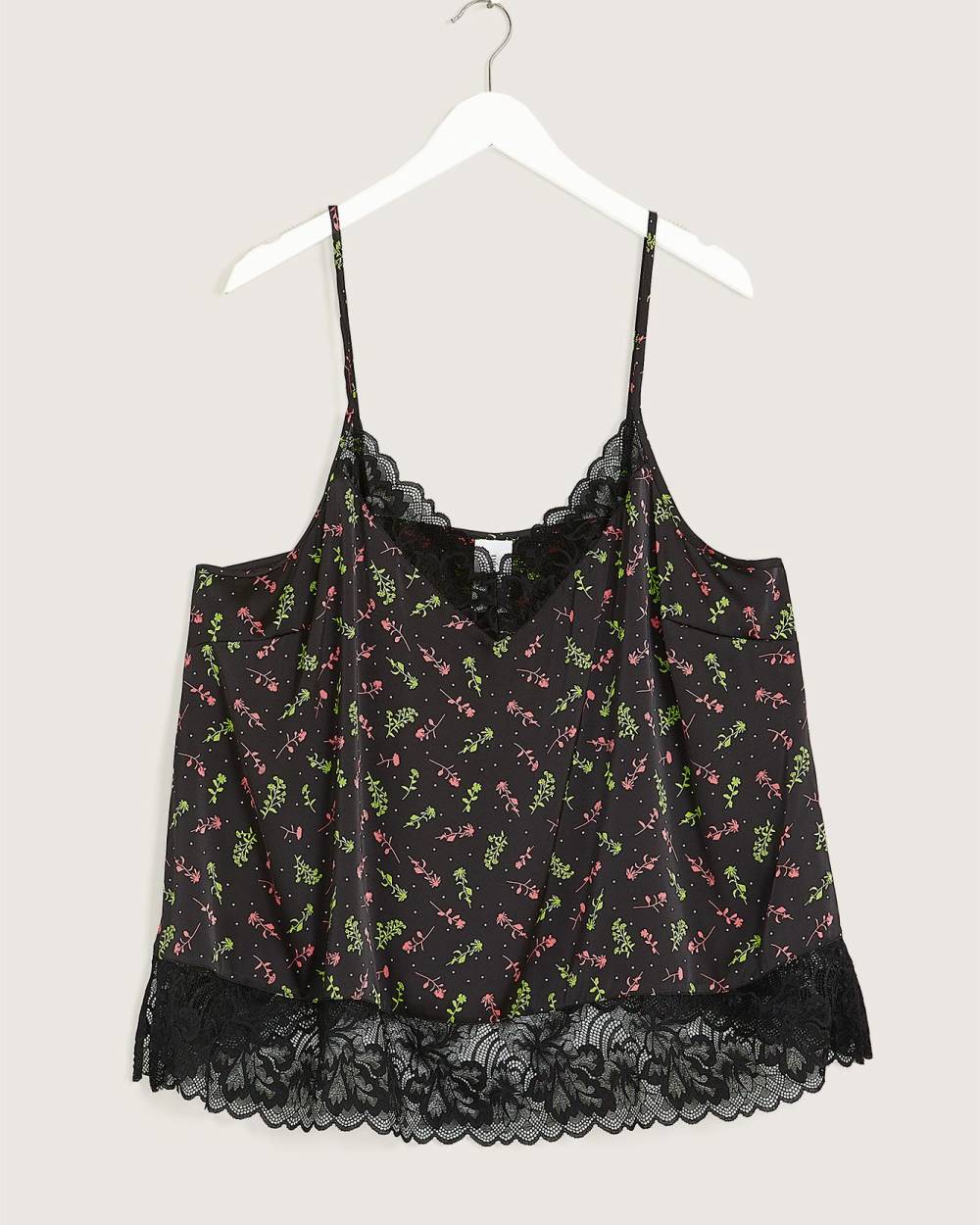 Sexy Floral Satin Cami with Lace Inserts - Déesse Collection | Penningtons