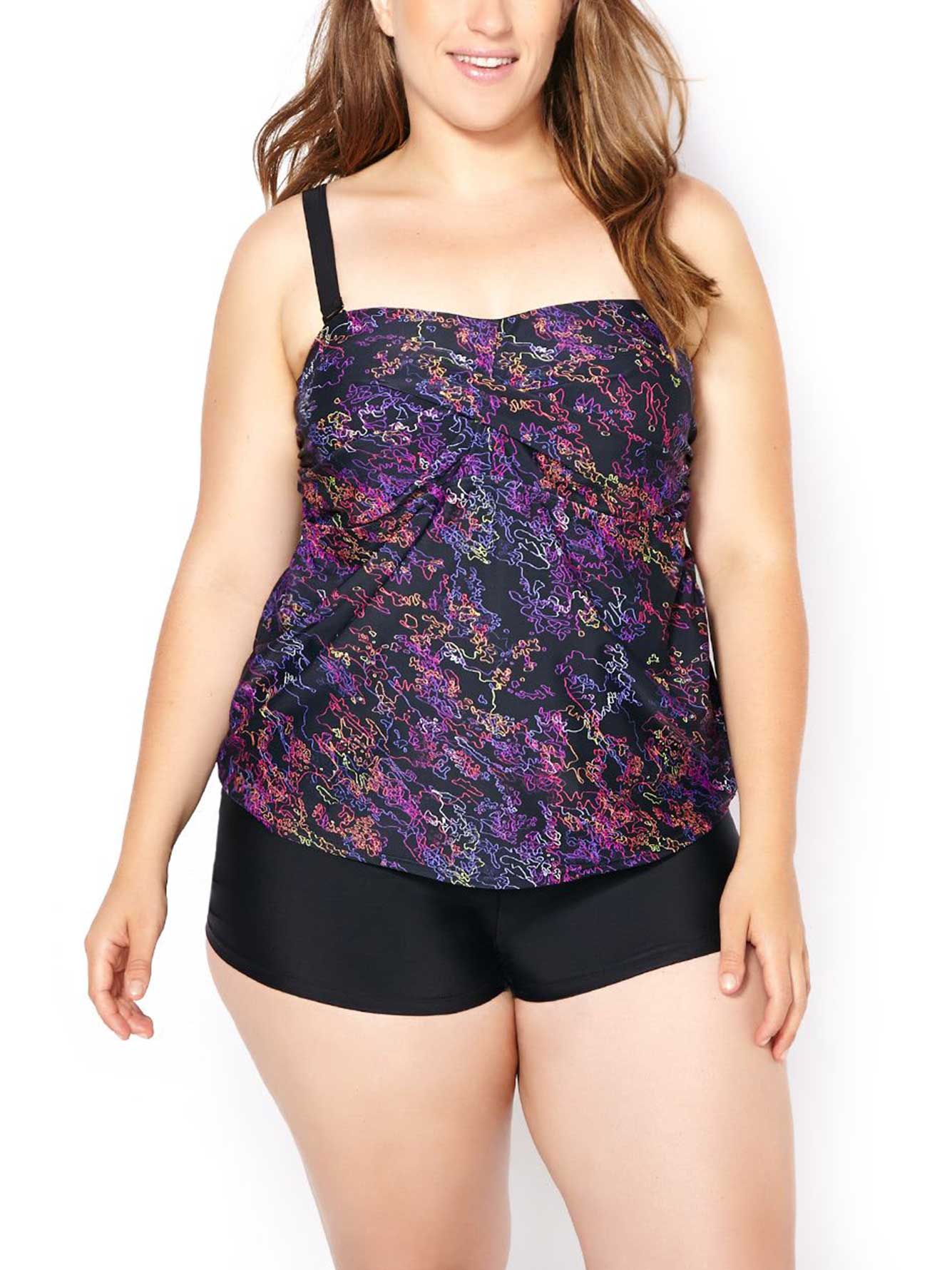 Sea Printed Tankini Swim Top With Removable Straps Penningtons