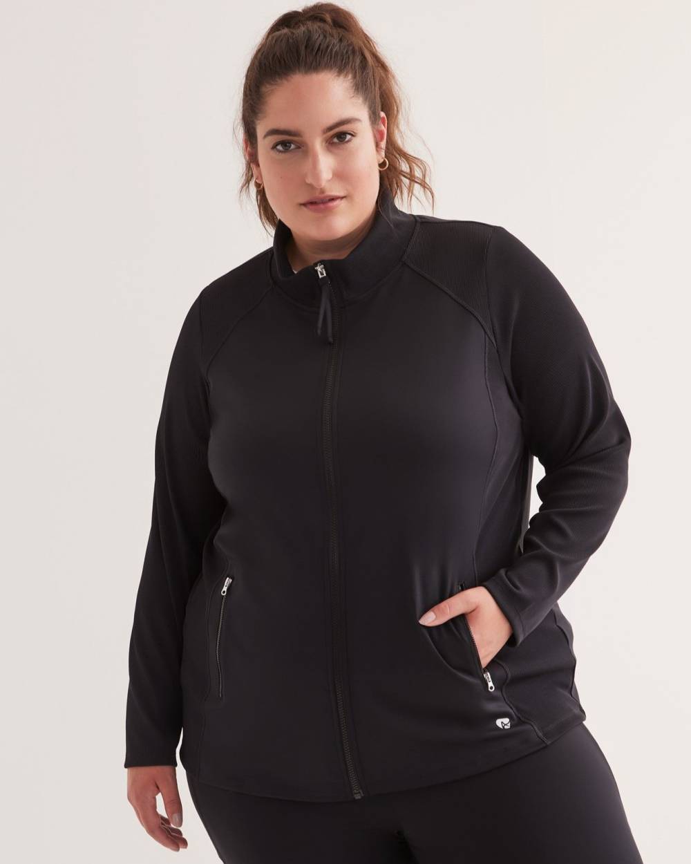 Mock-Neck Zipper Jacket - Active Zone | Penningtons