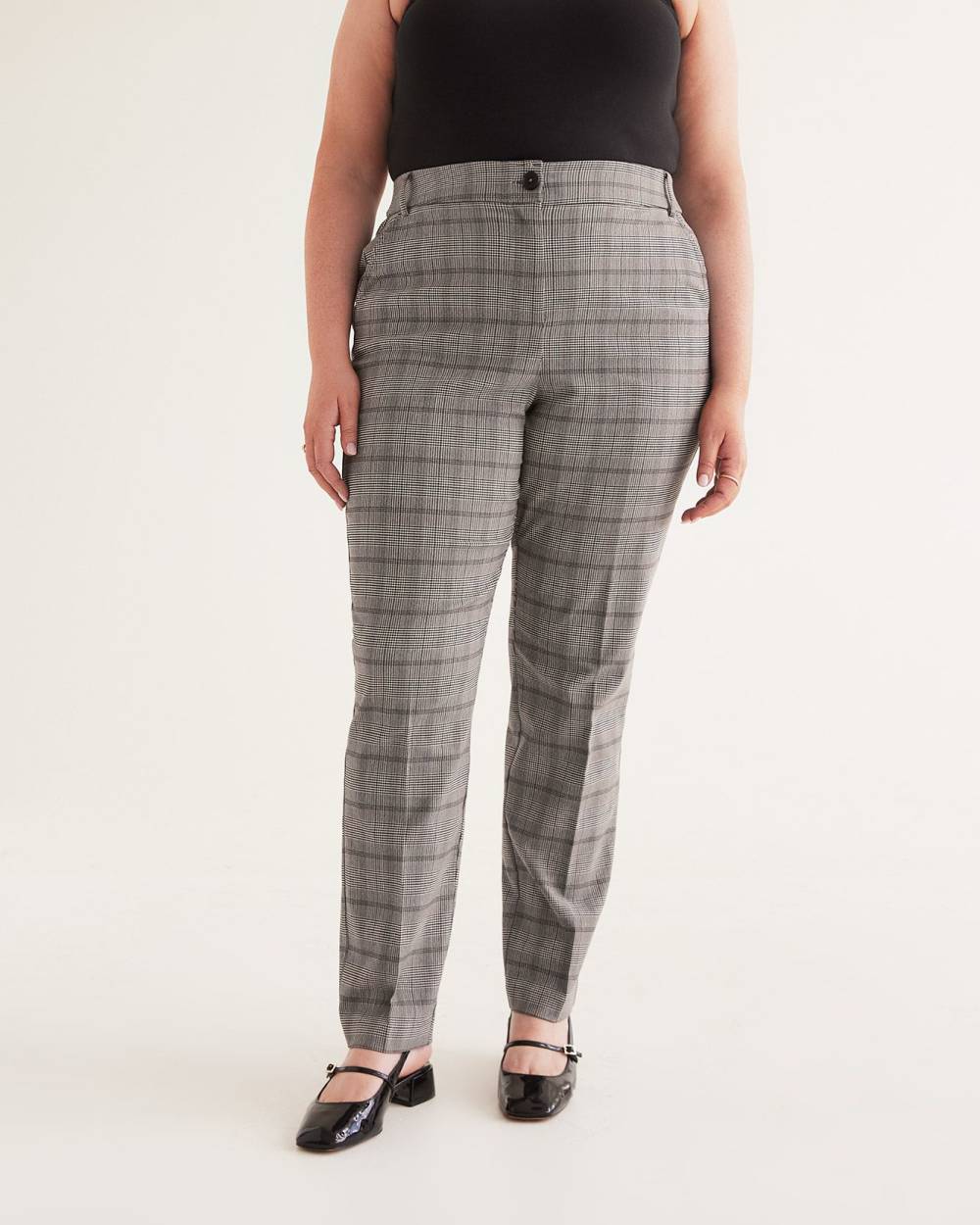Plaid Curvy-Fit Straight-Leg Pant | Penningtons