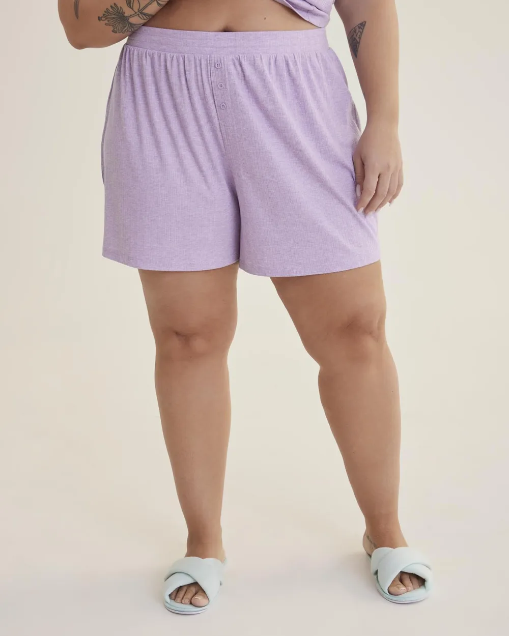 Rib Knit Boxer with Decorative Button Fly - ti VOGLIO | Penningtons