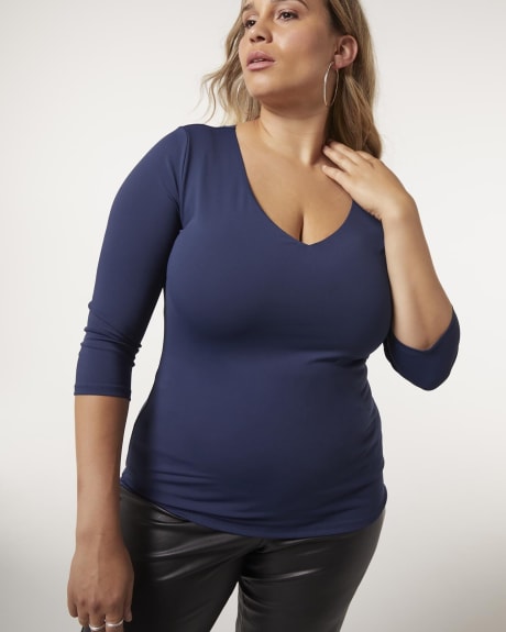 Haut sculptante avec manches aux coudes - Addition Elle | Penningtons