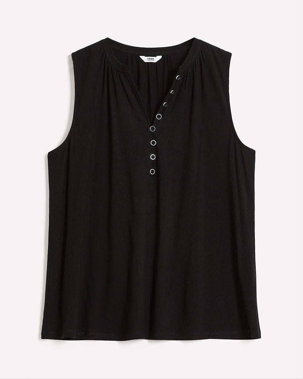 Sleeveless Slit Neck Knit Top | Penningtons