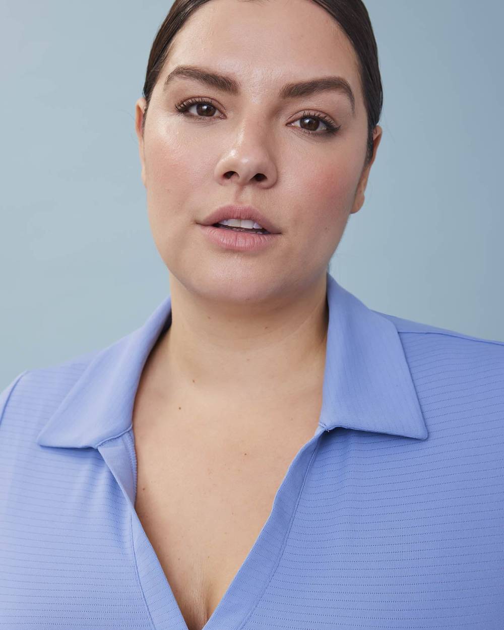 Jacquard Short-Sleeve V-Neck Polo - Active Zone | Penningtons