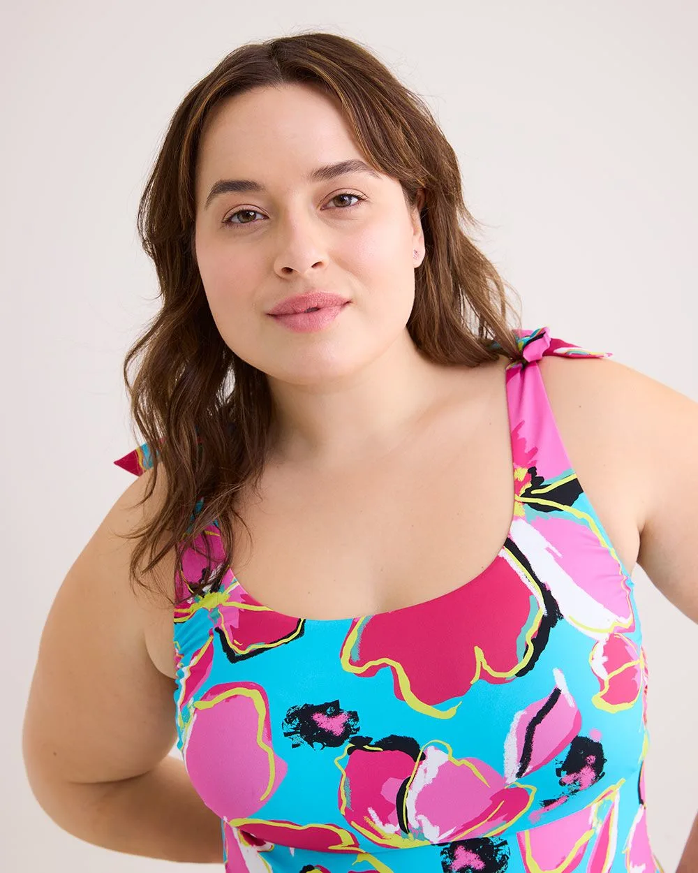 Floral-Print U-Neck One-Piece Swimsuit | Penningtons