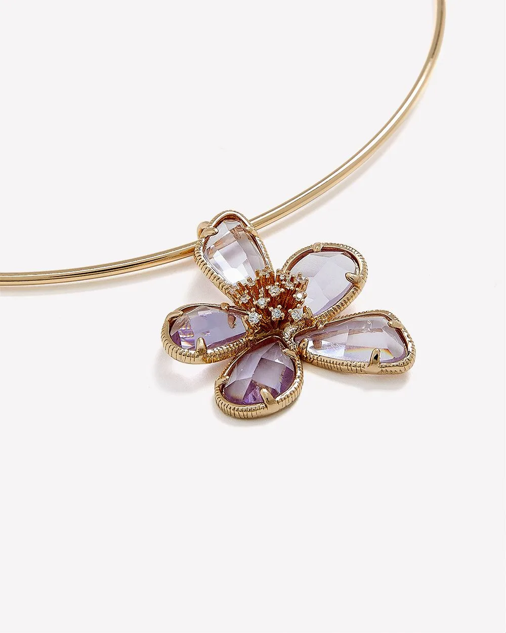 Collier ras du cou en fil métallique avec pendentif fleur | Penningtons