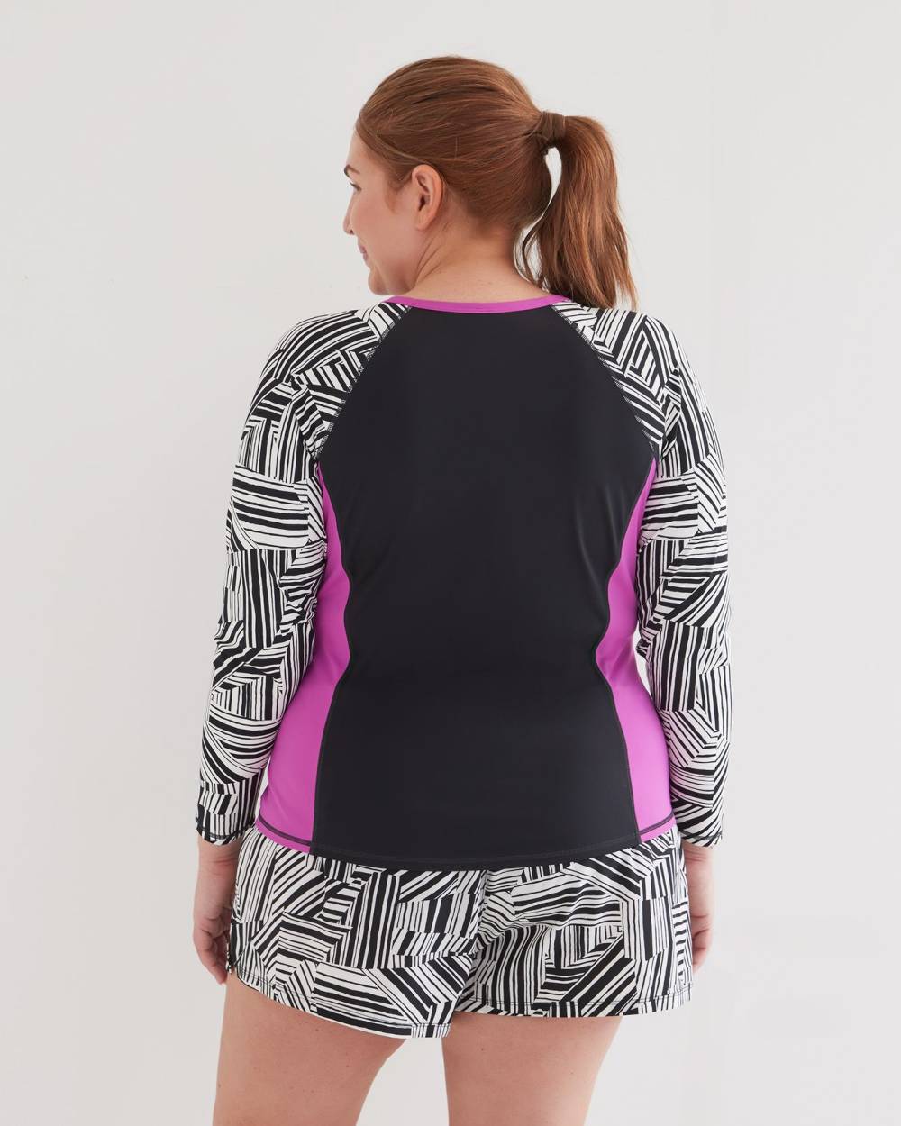 Long-Sleeve Rash Guard with Half-Zip - Active Zone | Penningtons