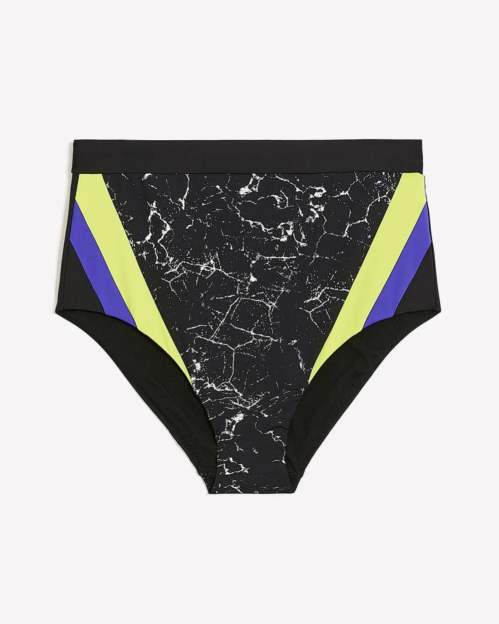 High-Waisted Swim Brief with Contrasting Panels - Active Zone | Penningtons