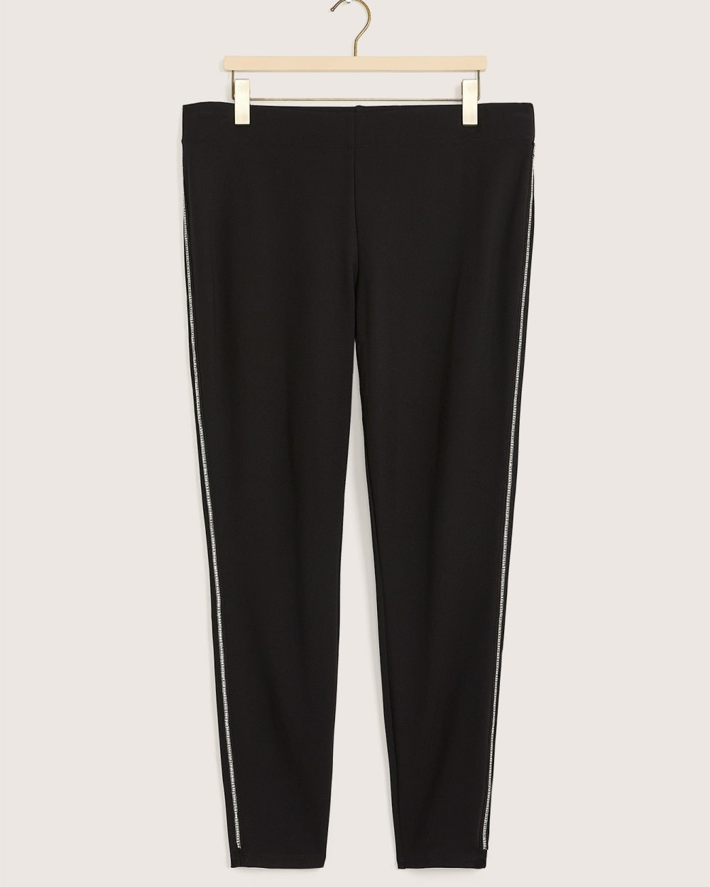 Ponte de Roma Legging with Rhinestone Side Seam Band | Penningtons