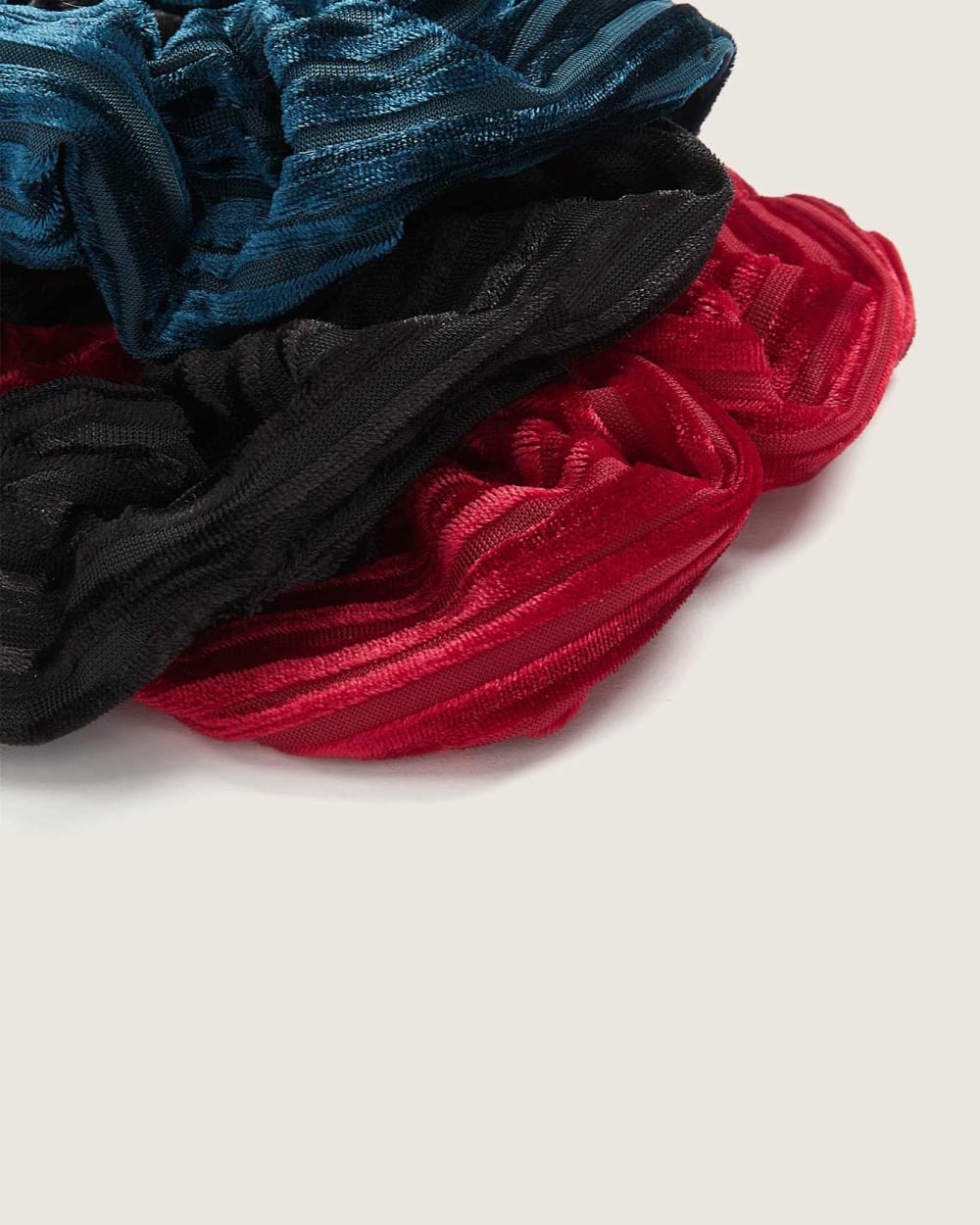 Velvet Shadow Stripe Hair Scrunchies, Set of 3 | Penningtons