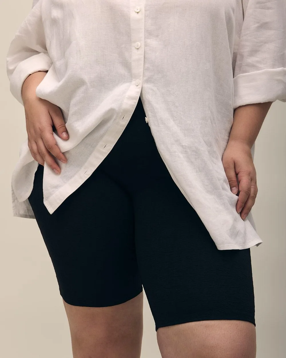 Black Textured Jacquard Bike Short - PENN. Essentials | Penningtons