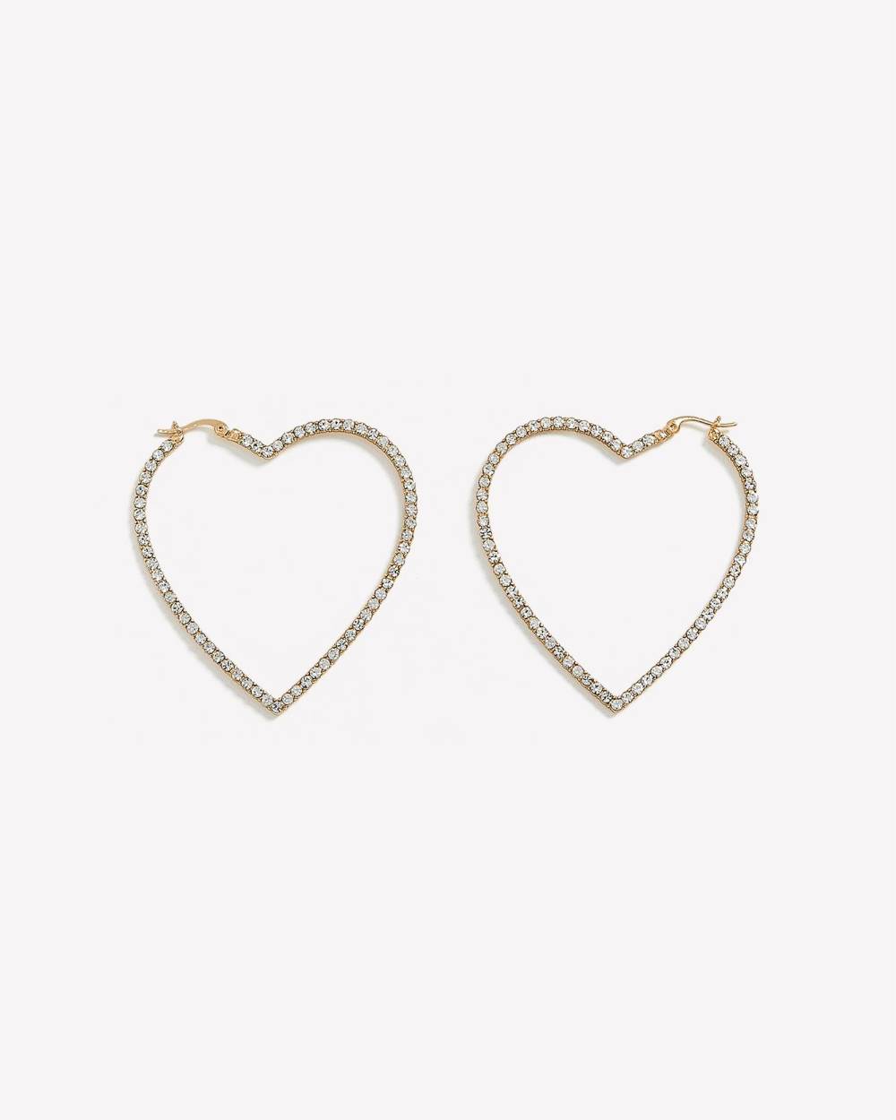 Glittery Heart Shape Hoop Earrings | Penningtons