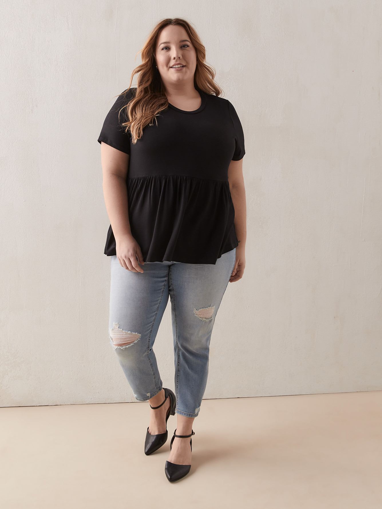 U-Neck Peplum Top - In Every Story | Penningtons
