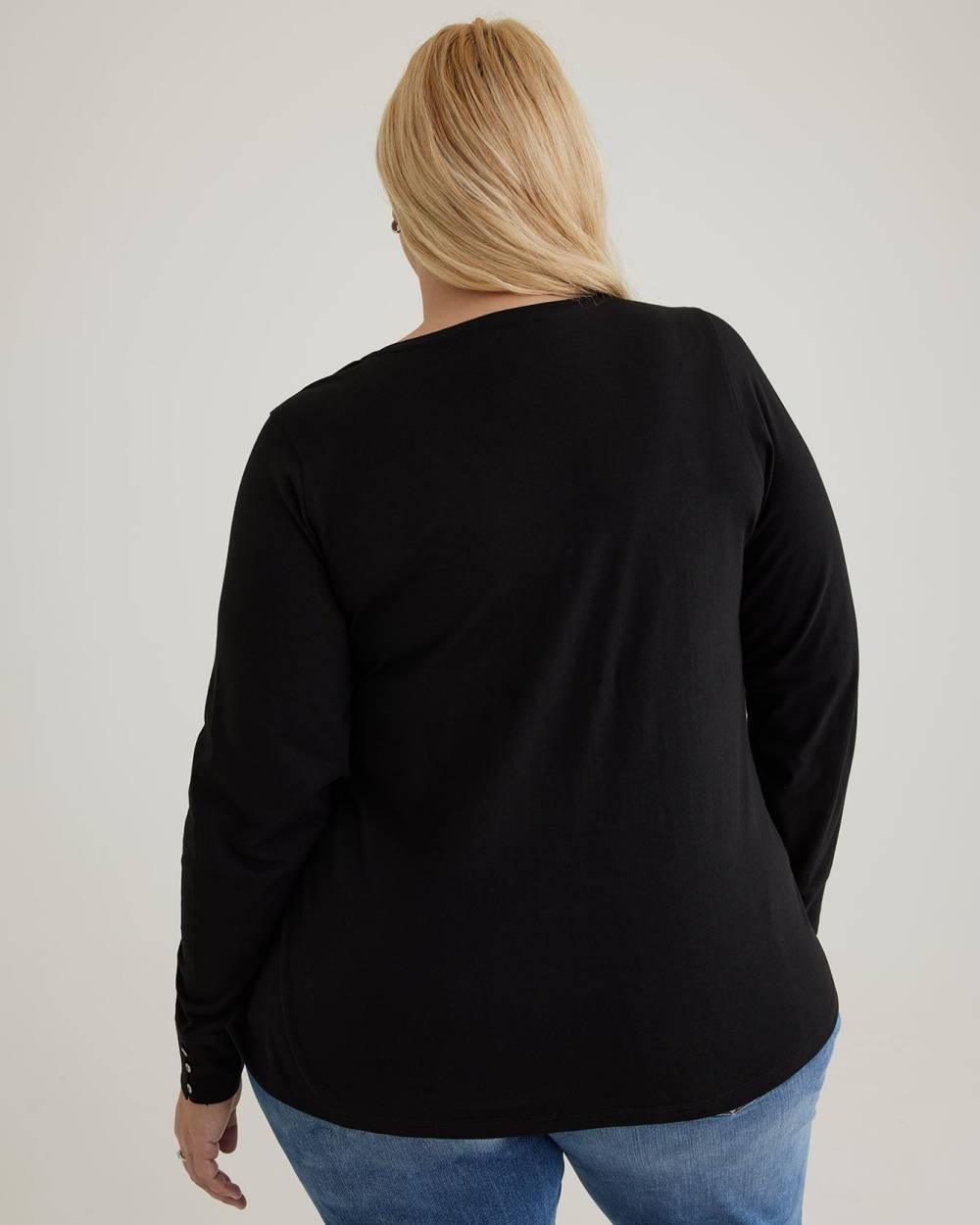 Long-Sleeve Henley Knit Top | Penningtons
