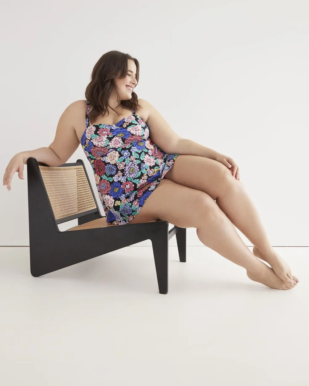 Floral Twisted Bandeau Swim Dress | Penningtons