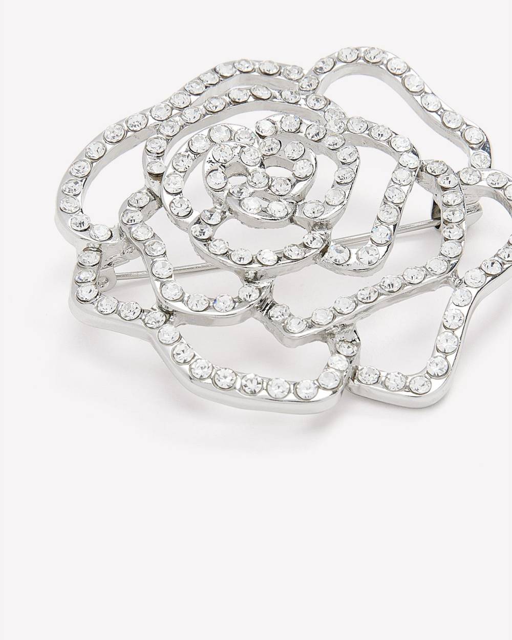 Rhinestone Rose-Shaped Brooch | Penningtons