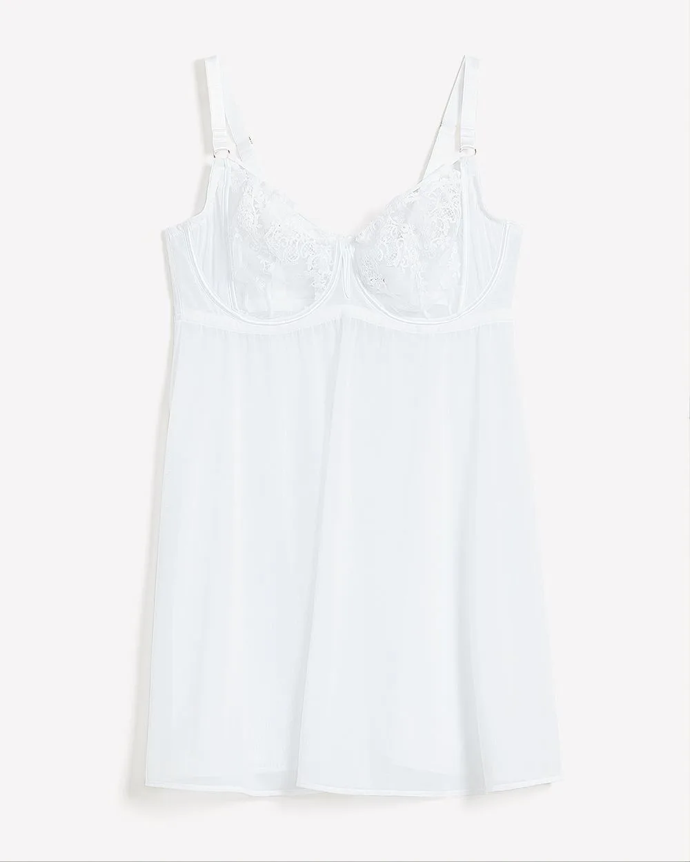 White Lace and Mesh Babydoll - Déesse Collection | Penningtons