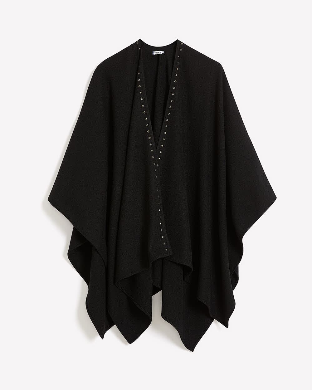 Solid Black Cape with Studs | Penningtons