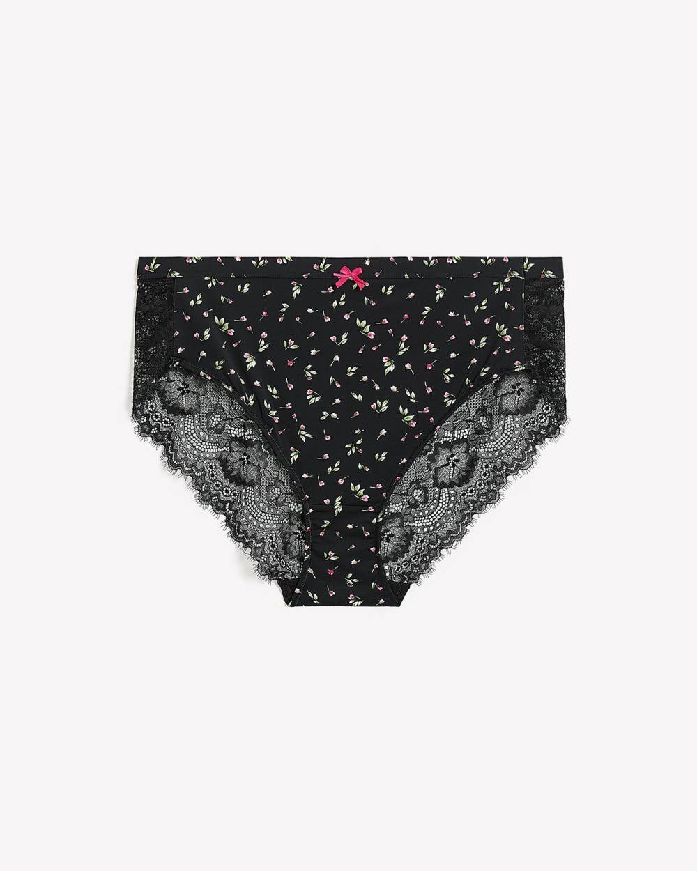 High-Cut Microfibre Brief with Lace and Bow - Déesse Collection ...