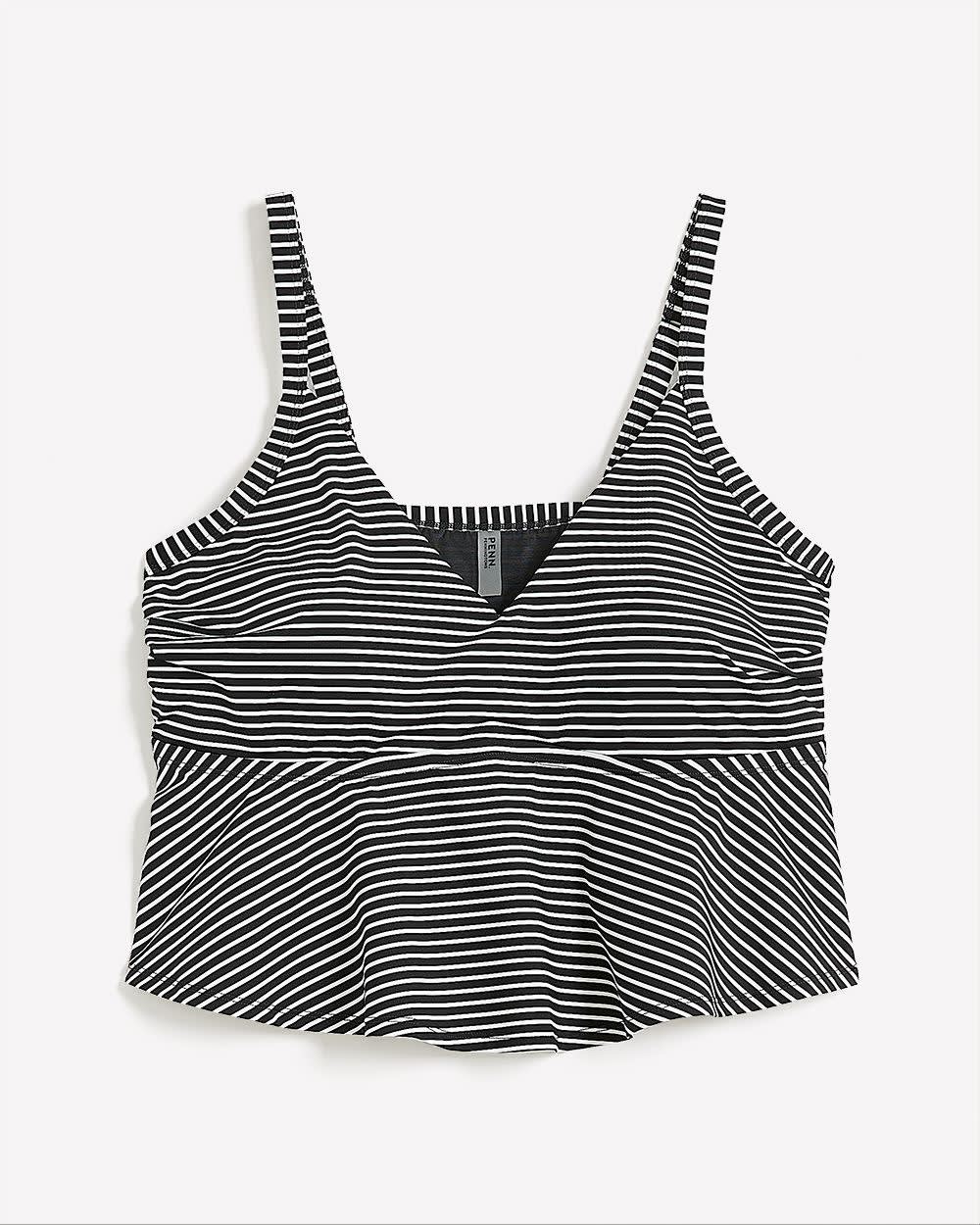 Striped Short Swing Tankini Top | Penningtons