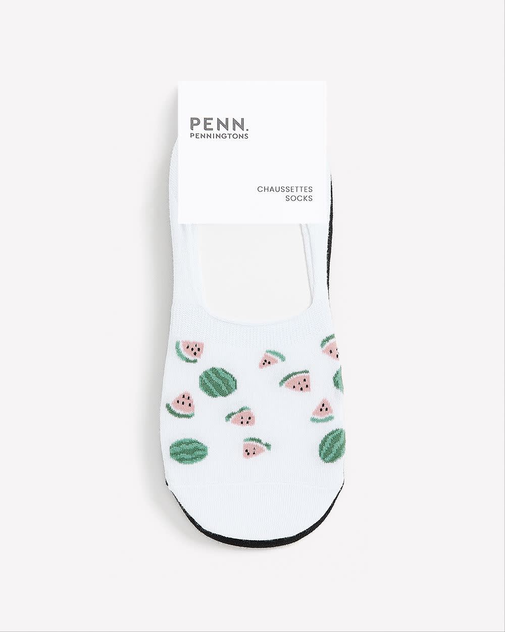 Sneaker Socks with Watermelon Print, Pack of 3 | Penningtons