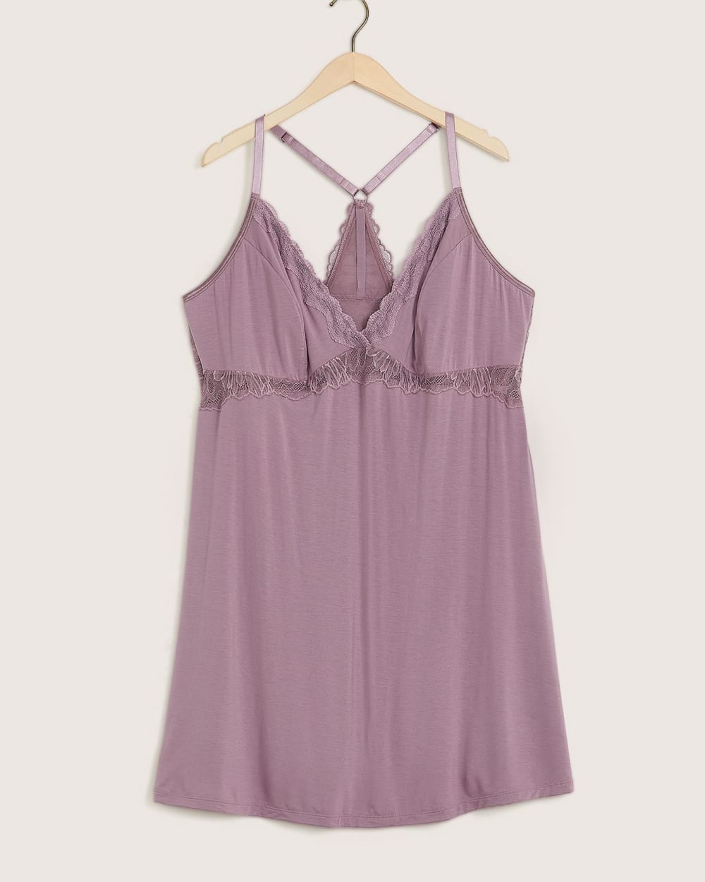 Stretch Jersey Nightgown with Lace Inserts - ti VOGLIO | Penningtons