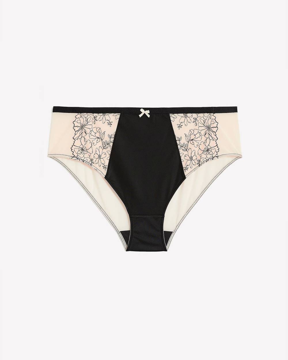 High-Cut Microfibre Brief with Embroidered Mesh - Déesse Collection ...