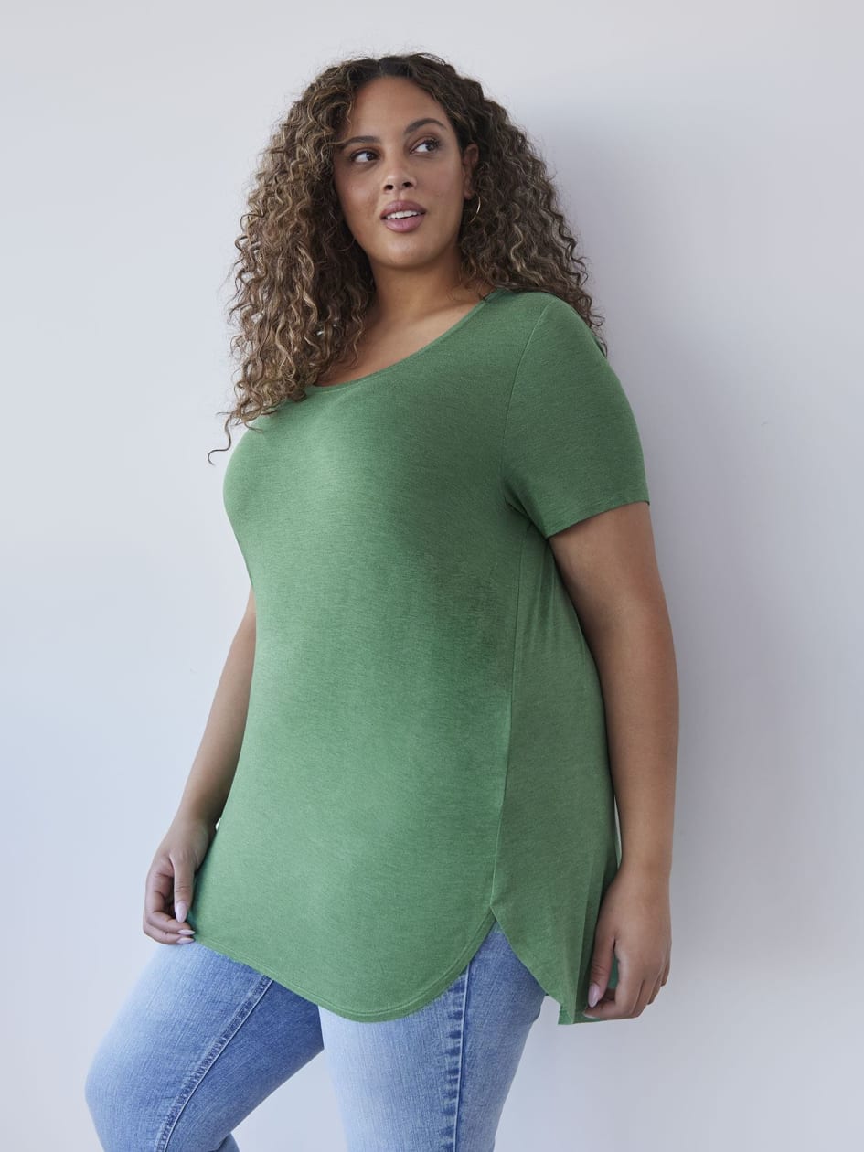 Modern-Fit Short-Sleeve Scoop-Neck Tunic | Penningtons