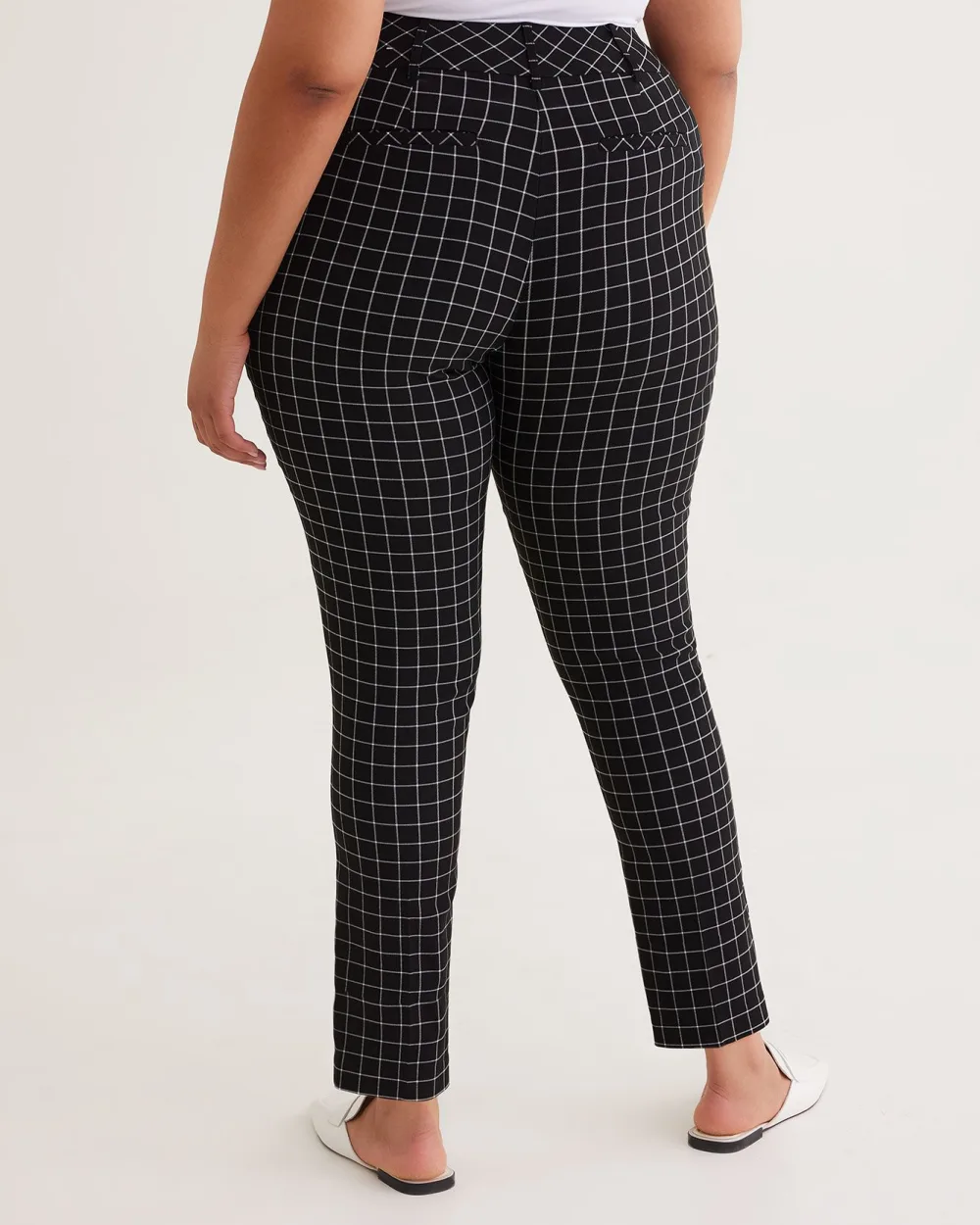Skinny-Leg Savvy Fit Pant Windowpane Pattern - PENN. Essentials ...