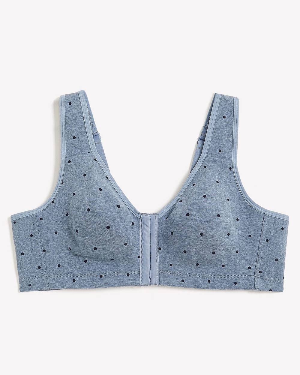Dotted Front Closure Wireless Cotton Bra - ti Voglio | Penningtons